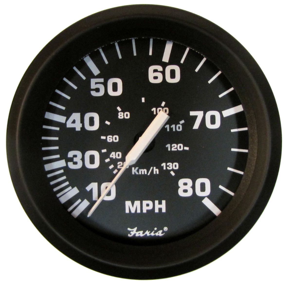 Black Euro Series 4" Speedometer (80 MPH)(Pitot), 32812