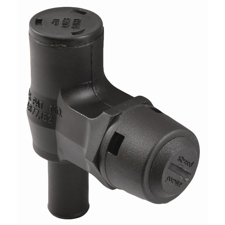 Attwood Marine, 90deg. P-Trap Fuel Vent, Black with Black Trim Cover