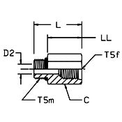 Straight Thread Reducer-1-5/16" to 1-5/8", 0510-20-16