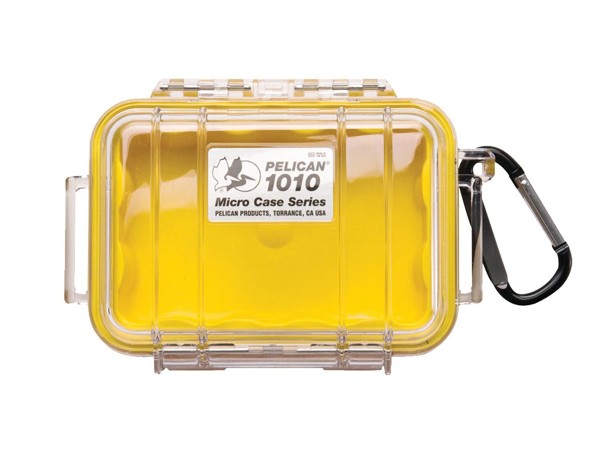 Pelican 1010 Micro Case, Clear Case with Yellow Liner 1010