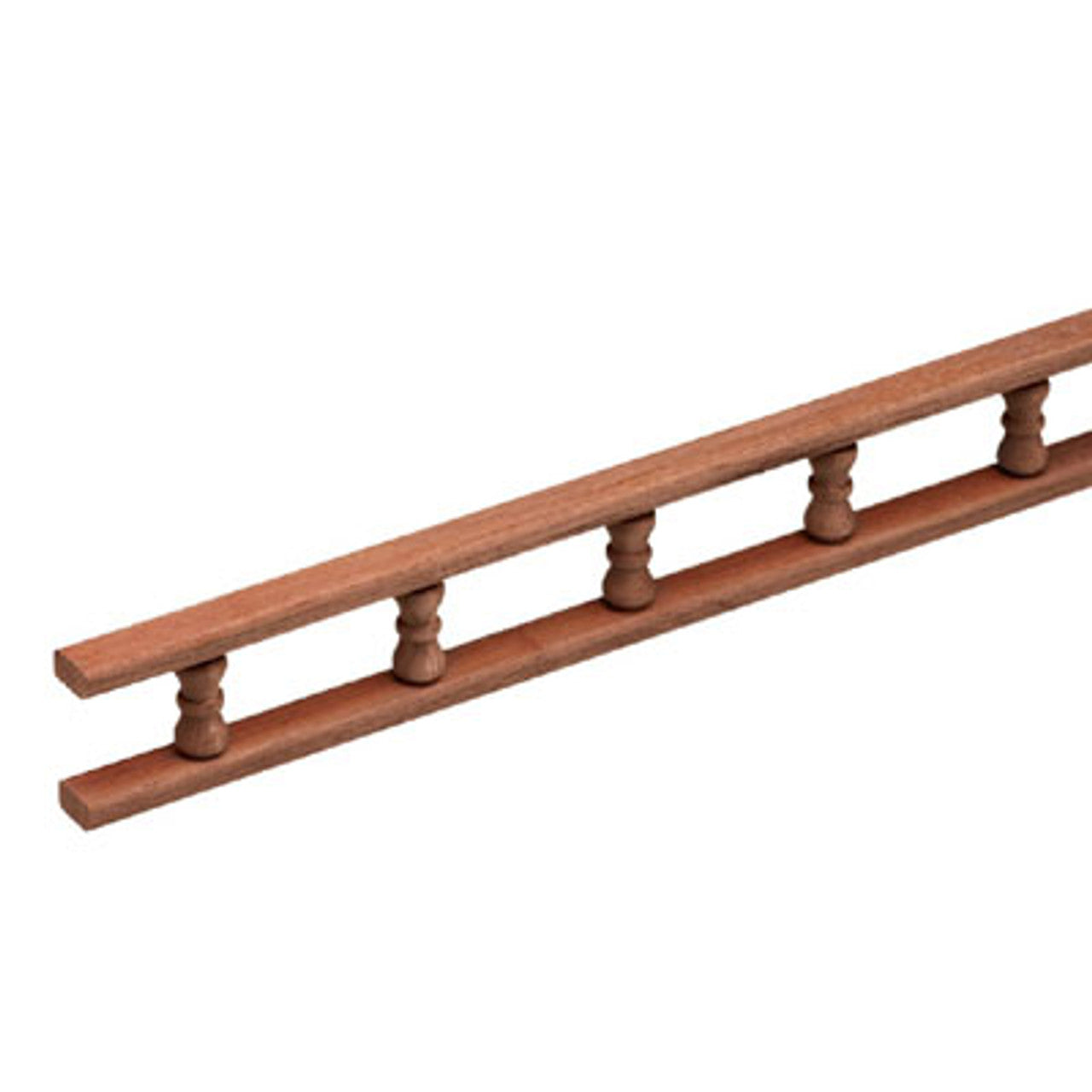 Whitecap Teak Standard Pin Rail, 2-9/16"H x 7/8"D x 5'L