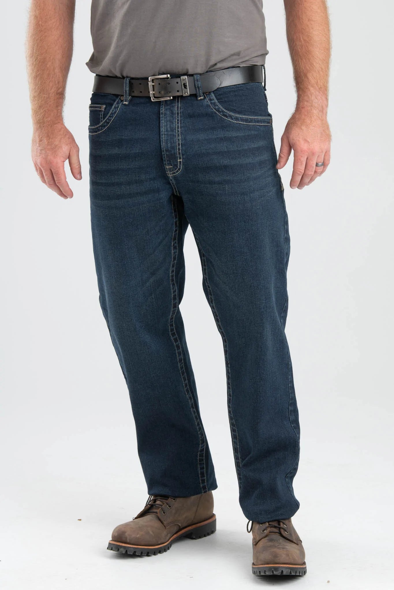 Berne Apparel Men's Highland Flex Relaxed Fit Bootcut Jeans, Dark Wash