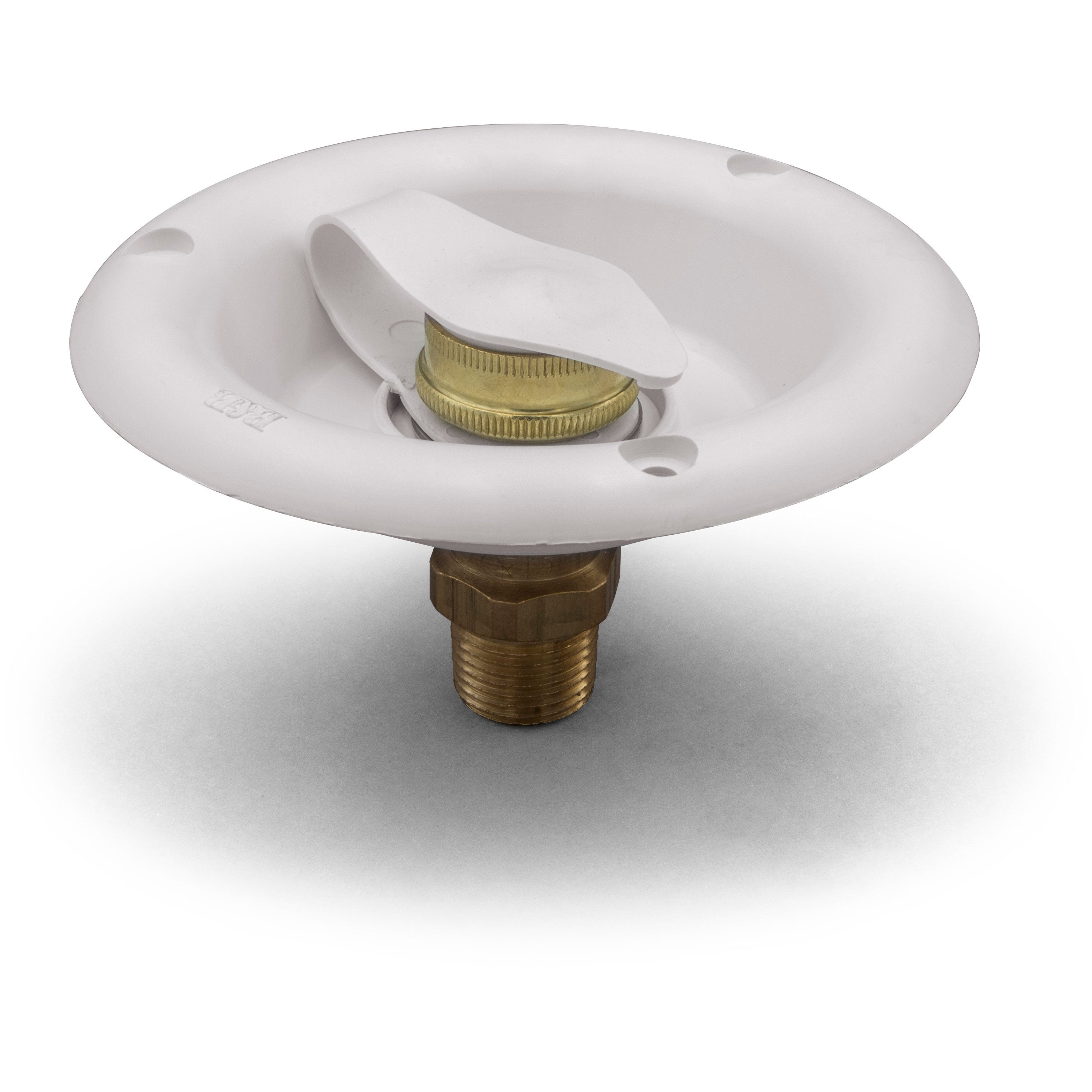 City Water Dish w/Brass Check Valve, Polar White