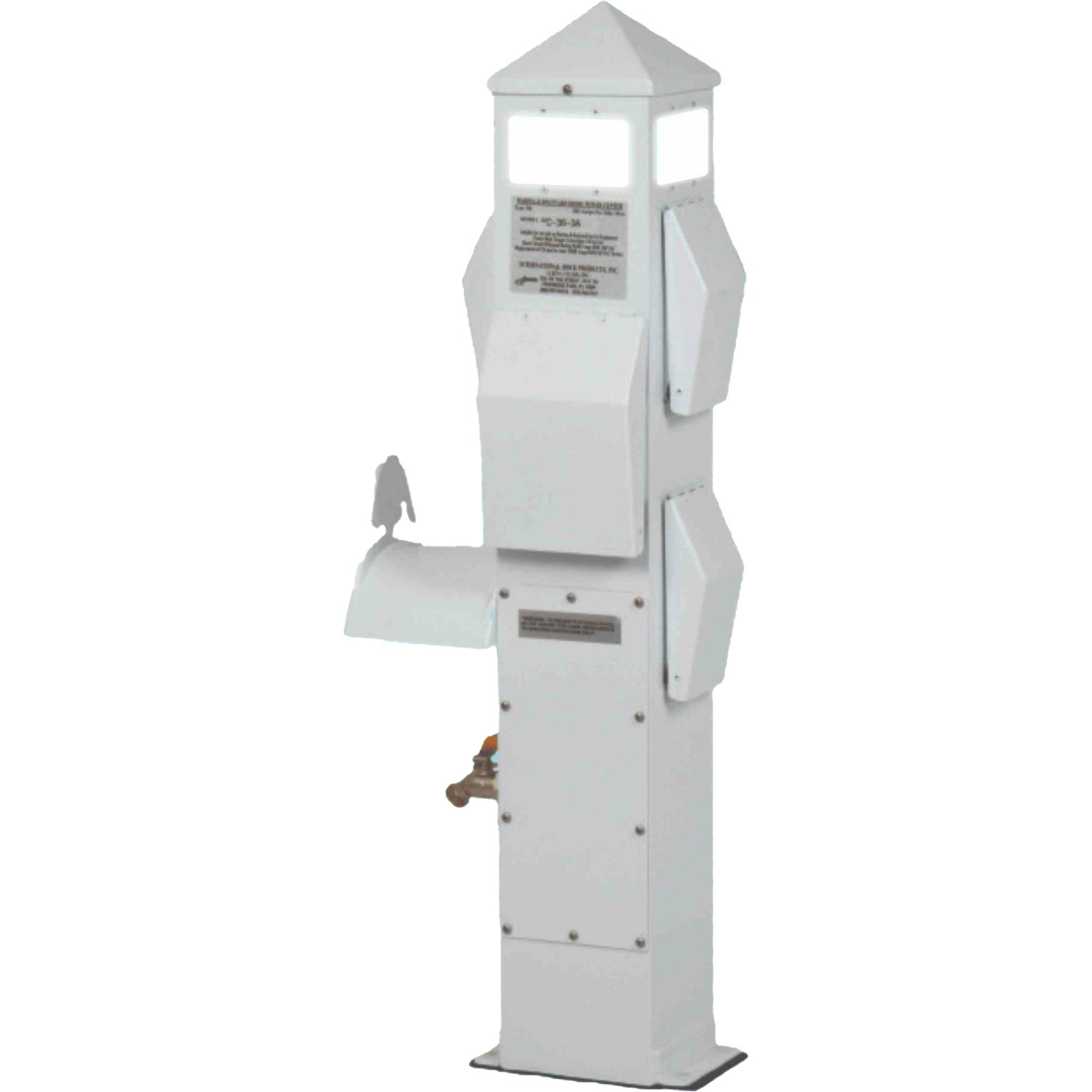 Dock Mount Electrical Power Pedestal with LED Light 36″ 2 30 amp and 1 ...
