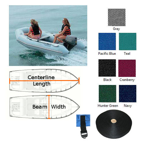 Boat Cover for Inflatable Sport Boat w/ Motor Hood, Fits Aquapro ...